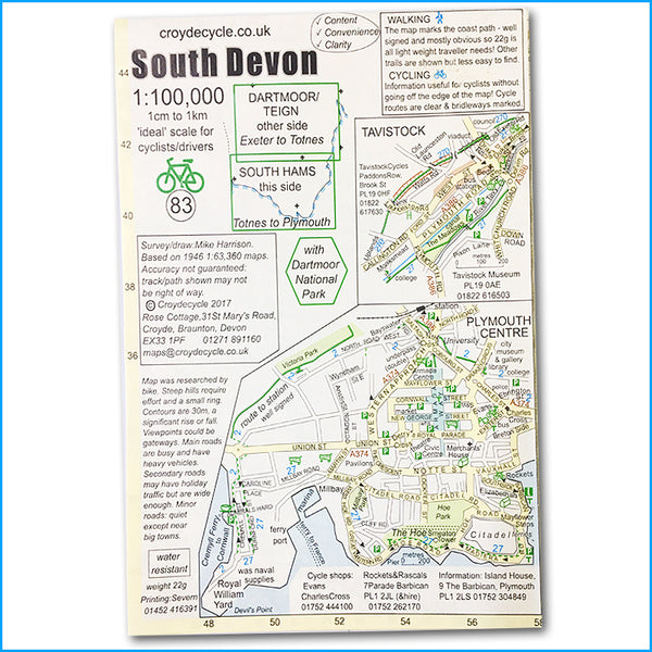 South Devon walking and cycling map - Croyde Maps - Modbury Information ...
